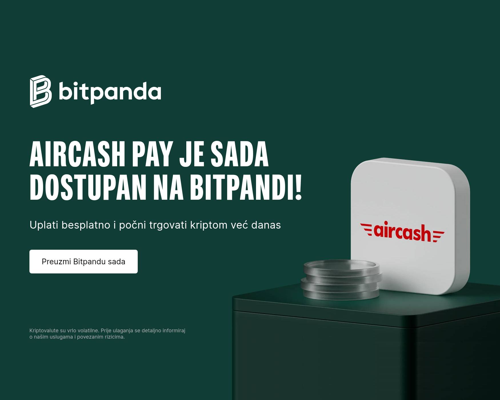 Bitpanda uvodi Aircash Pay: Ulaganje u kriptovalute jednostavnije nego ikad